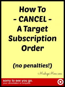How to cancel a Target subscription order
