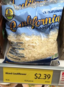 Riced cauliflower at ALDI!