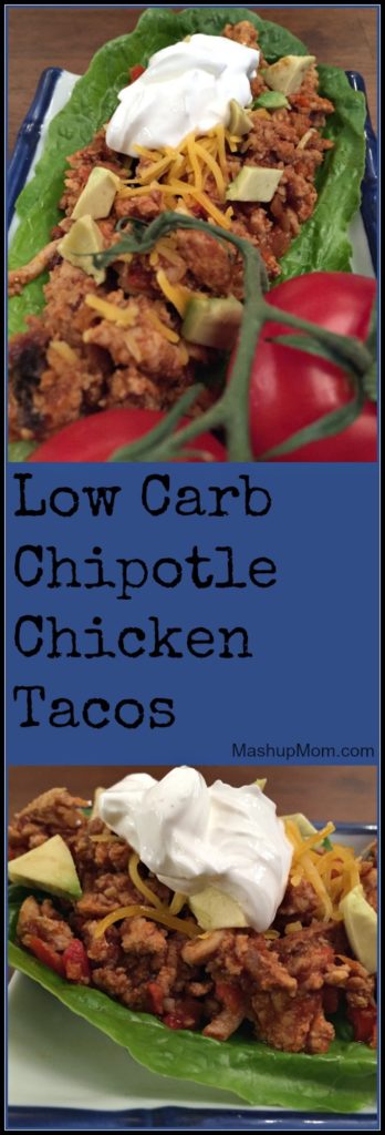 Low Carb Chipotle Chicken Tacos (or use ground turkey!)