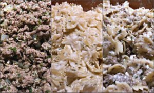 Gyros Inspired Pasta with Greek Yogurt Sauce