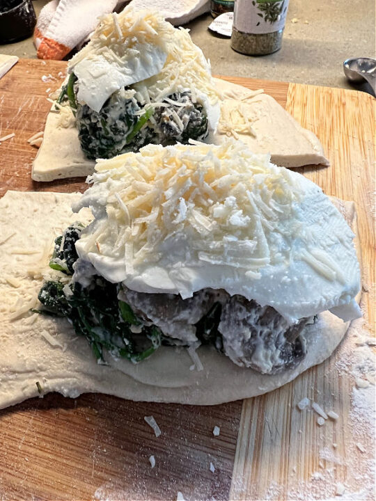 Overstuffed Spinach Mushroom Calzones